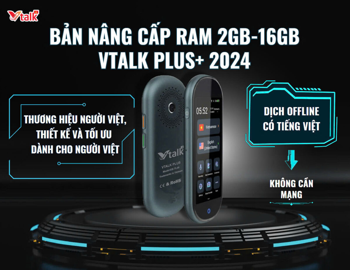 Máy Phiên Dịch VTalk Plus+ 2024 - Bản Nâng Cấp Ram 2GB - 16GB – Mang Thương Hiệu Việt Nam, Dịch ...